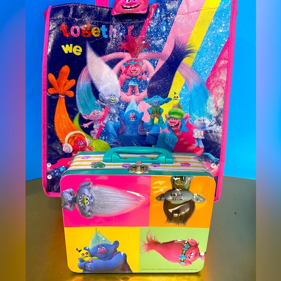 Dreamworks | Bags | Trolls Tin Tote Embossed Clasp Lock Carry Handle ...